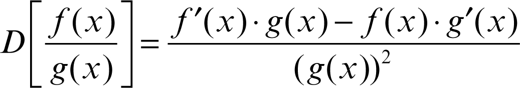 quoziente, derivata di un in "Enciclopedia della Matematica"